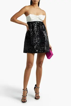 Alexandre Vauthier Strapless Sequined Mini Dress - Black