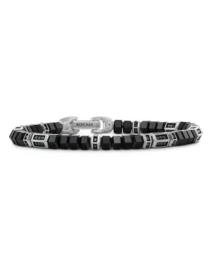David Yurman Hex Bead Bracelet With Black Onyx And Diamonds
