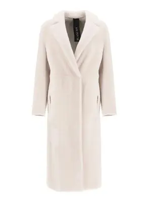 BLANCHA BLANCHA REVERSIBLE SHEARLING COAT - White
