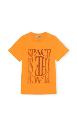 GANNI Space T-shirt - Bright Marigold