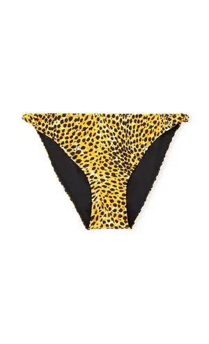 GANNI Recycled Printed Twisted Bikini Briefs - Orange