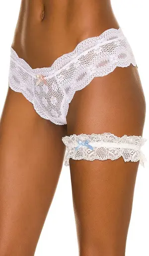 Bluebella Bridal Garter In Ivory - Ivory,blue