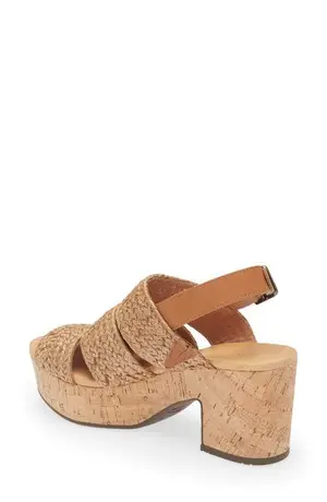 CHOCOLAT BLU Galya Platform Slingback Sandals - Natural Raffia