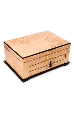 BEY-BERK 3 Level Jewelry Box Maple