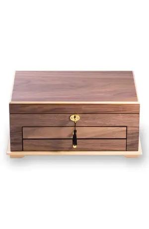 BEY-BERK 3 Level Jewelry Box - Walnut
