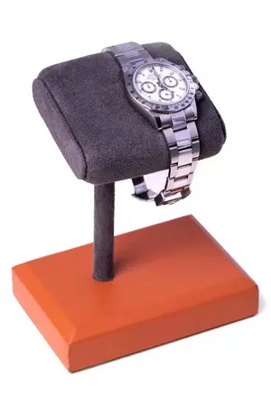 BEY-BERK Leather Watch Display Stand - Matte Brown