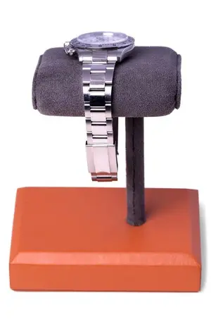 BEY-BERK Leather Watch Display Stand - Matte Brown