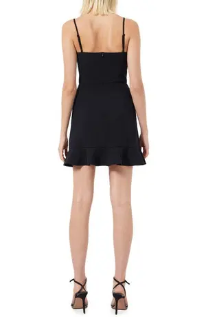 French Connection Whisper Frill Hem Mini Dress