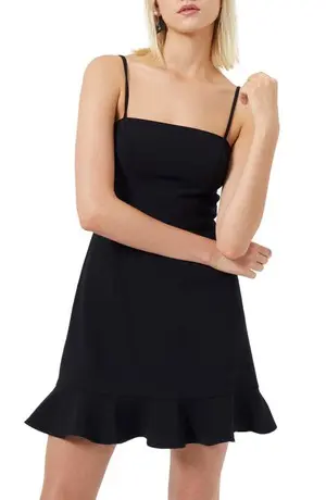 French Connection Whisper Frill Hem Mini Dress