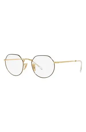 Ray-ban Jack 51mm Hexagonal Eyeglasses - Light Gold