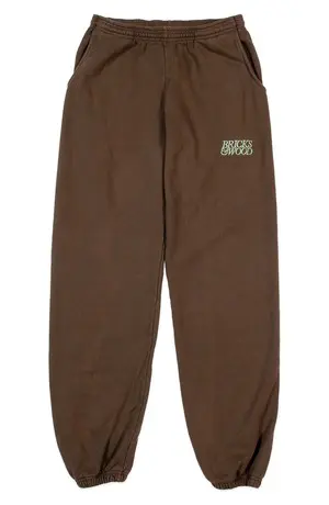 BRICKS & WOOD Bricks And Wood Oversize Logo Sweatpants - Chocolate