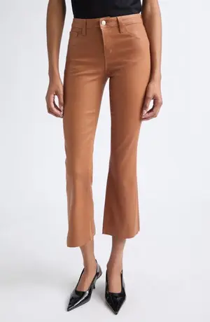 L'AGENCE Selma High-waist Boot-cut Jeans - Java Coated