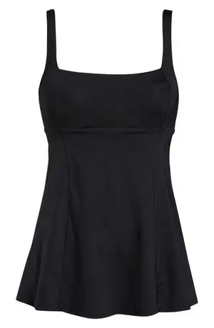 SEA LEVEL Square Neck One-piece Swimsuit Dress - Black