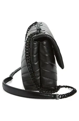Tory Burch Kira Chevron Small Convertible Shoulder Bag - Black/silver