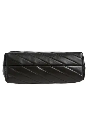 Tory Burch Kira Chevron Small Convertible Shoulder Bag - Black/silver