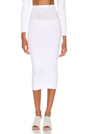 Alaïa ALAÏA Vienne Cut-Out Tube Skirt Blanc Optique