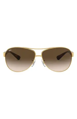 Ray-ban Ray-Ban 63mm Aviator Sunglasses Gold/ Brown Gradient