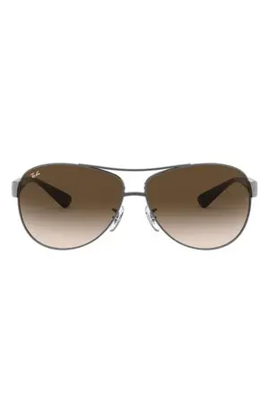 Ray-ban 63mm Aviator Sunglasses - Gunmetal Brown
