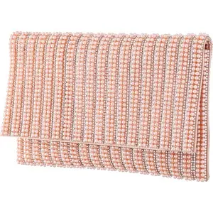 NINA Nina Crystal And Imitation Pearl Embellished Clutch
