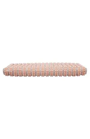 Nina Crystal And Imitation Pearl Embellished Clutch - Pearl Rose
