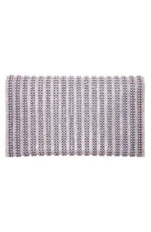 Nina Crystal And Imitation Pearl Embellished Clutch - Soft Grey
