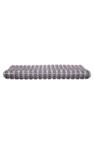 Nina Crystal And Imitation Pearl Embellished Clutch - Soft Grey