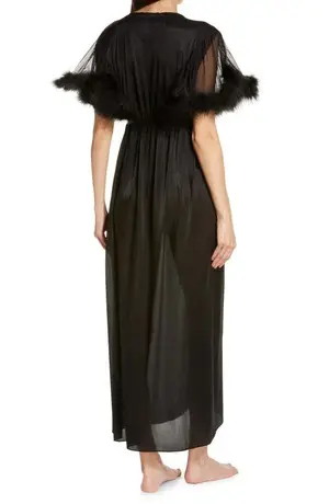 COQUETTE Feather Trim Robe
