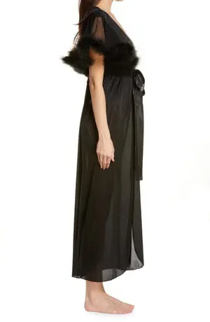 COQUETTE Feather Trim Robe