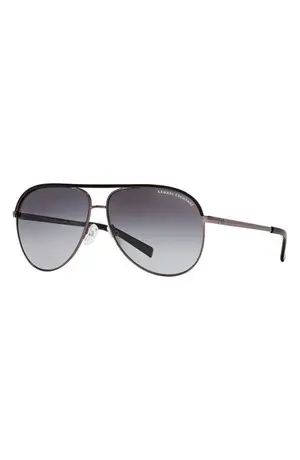 Armani Exchange 61mm Gradient Aviator Sunglasses
