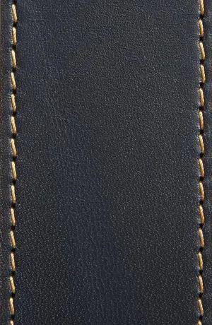 Johnston & Murphy Contrast Stitch Leather Belt - Navy