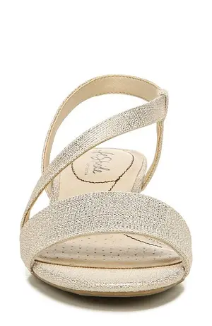 LIFESTRIDE Yasmine Wedge Sandal - Light Gold Synthetic