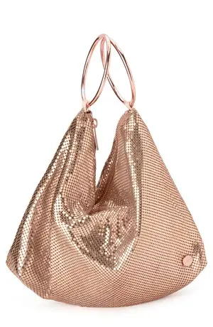 OLGA BERG Mesh Convertible Bag Rose Gold