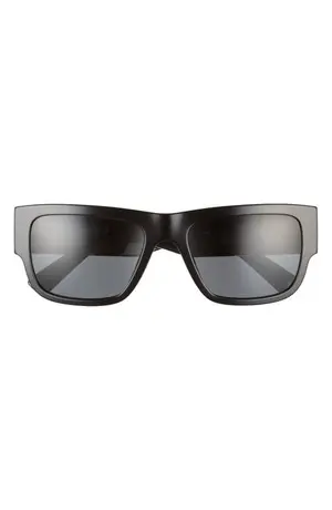 Versace 56mm Rectangle Sunglasses - Black/dark Grey