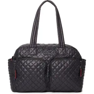 Mz Wallace Quilted Water-resistant Nylon Travel Bag - Black