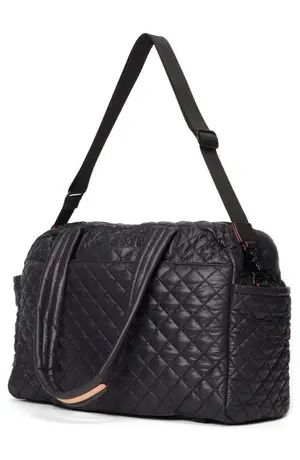 Mz Wallace Quilted Water-resistant Nylon Travel Bag - Black