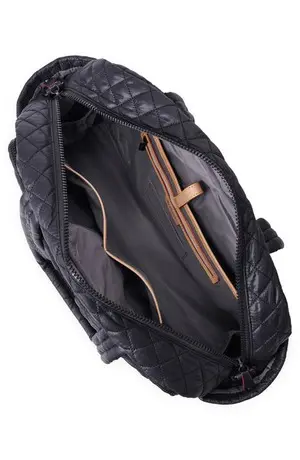 Mz Wallace Quilted Water-resistant Nylon Travel Bag - Black