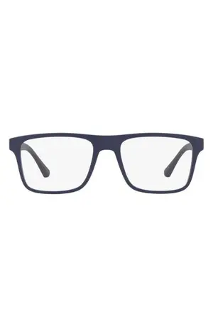 Emporio Armani 54mm Rectangle Sunglasses Matte Blue