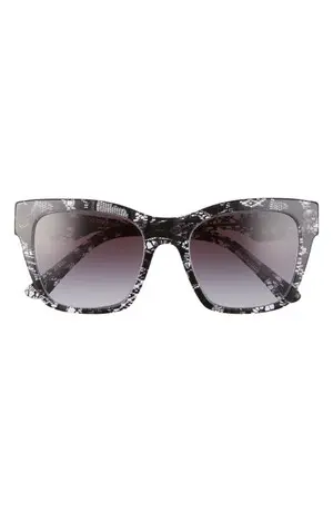 Dolce & Gabbana Dolce&Gabbana 53mm Gradient Cat Eye Sunglasses Black Lace/grey Gradient