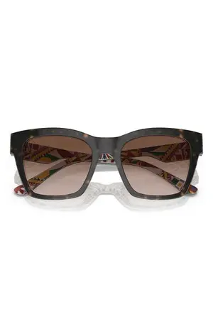 Dolce & Gabbana 53mm Gradient Cat Eye Sunglasses - Brown Grad