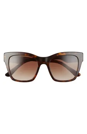 Dolce & Gabbana 53mm Gradient Cat Eye Sunglasses - Havana/ Brown Gradient