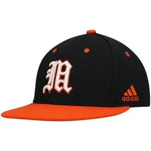Adidas Miami Hurricanes On-field Baseball Fitted Cap - Black
