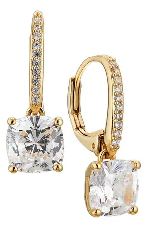 Nadri Modern Luv Cubic Zirconia Drop Earrings - Gold