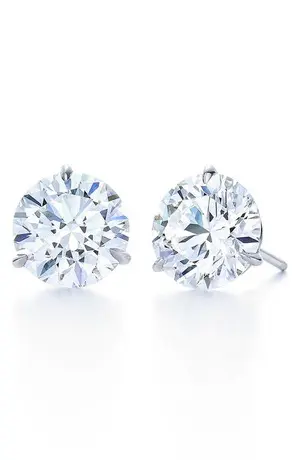 Kwiat Kwiat Round Brilliant Cut Diamond Stud Earrings White