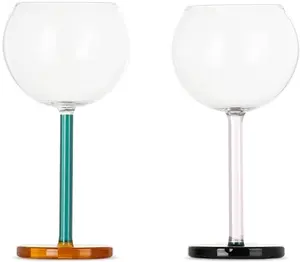 SOPHIE LOU JACOBSEN Sophie Lou Jacobsen Multicolor Bilboquet Wine Glass Set - Golden Hour