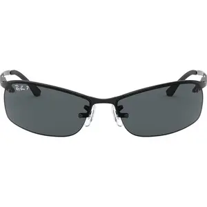 Ray-ban 63mm Polarized Rimless Sunglasses Black Polarized