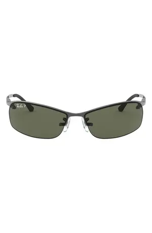 Ray-ban 63mm Polarized Rimless Sunglasses - Polarlized Gunmetal