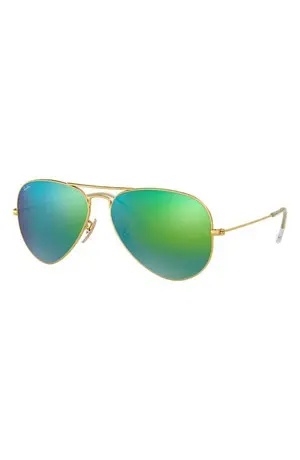 Ray-ban 62mm Aviator Sunglasses - Green Mirror/ Gold