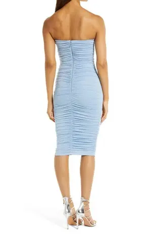 Bebe Strapless Sparkle Ruched Dress