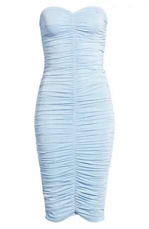 Bebe Strapless Sparkle Ruched Dress