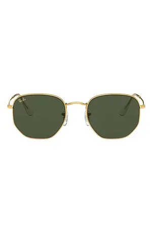 Ray-ban 51mm Round Sunglasses - Gold Legend/ Green